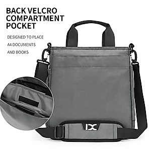 IX INOXTO Mens Messenger Bag Laptop Shoulder Bag Computer Work Office Bag Waterproof Briefcases for Travel Work (grey)