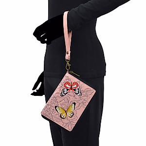 Anna by Anuschka Women's Hand-Painted Genuine Leather Passport Organizer Writslet - Butterfly Garden