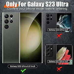 Giyer for Samsung Galaxy S23 Ultra 5G Case with Screen Protector [Military Grade] Heavy Duty Silicone Rugged Protective Cover for Samsung S23 Ultra 6.8" Phone Cases with Ring Kickstand (Red)