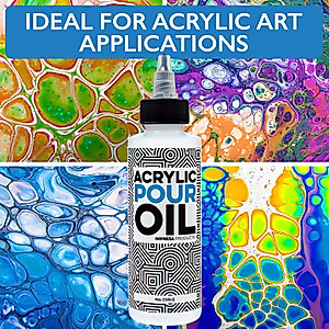 IMPRESA Acrylic Pouring Oil - 100% Silicone - Ideal Silicone Lubricant for Art Applications - Large 4 Ounces (includes Pipette) - Made in The USA