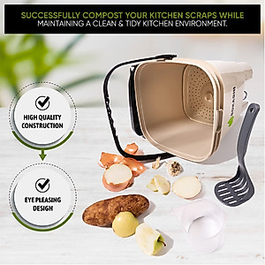 Bokashi Compost Starter Kit - 4.4 lb Organic Bokashi Compost Starter - 2 Airtight Bins, and Detailed Instructions. Attractive Bokashi Compost Bin. Bokashi Compost Bucket - (Black LID)