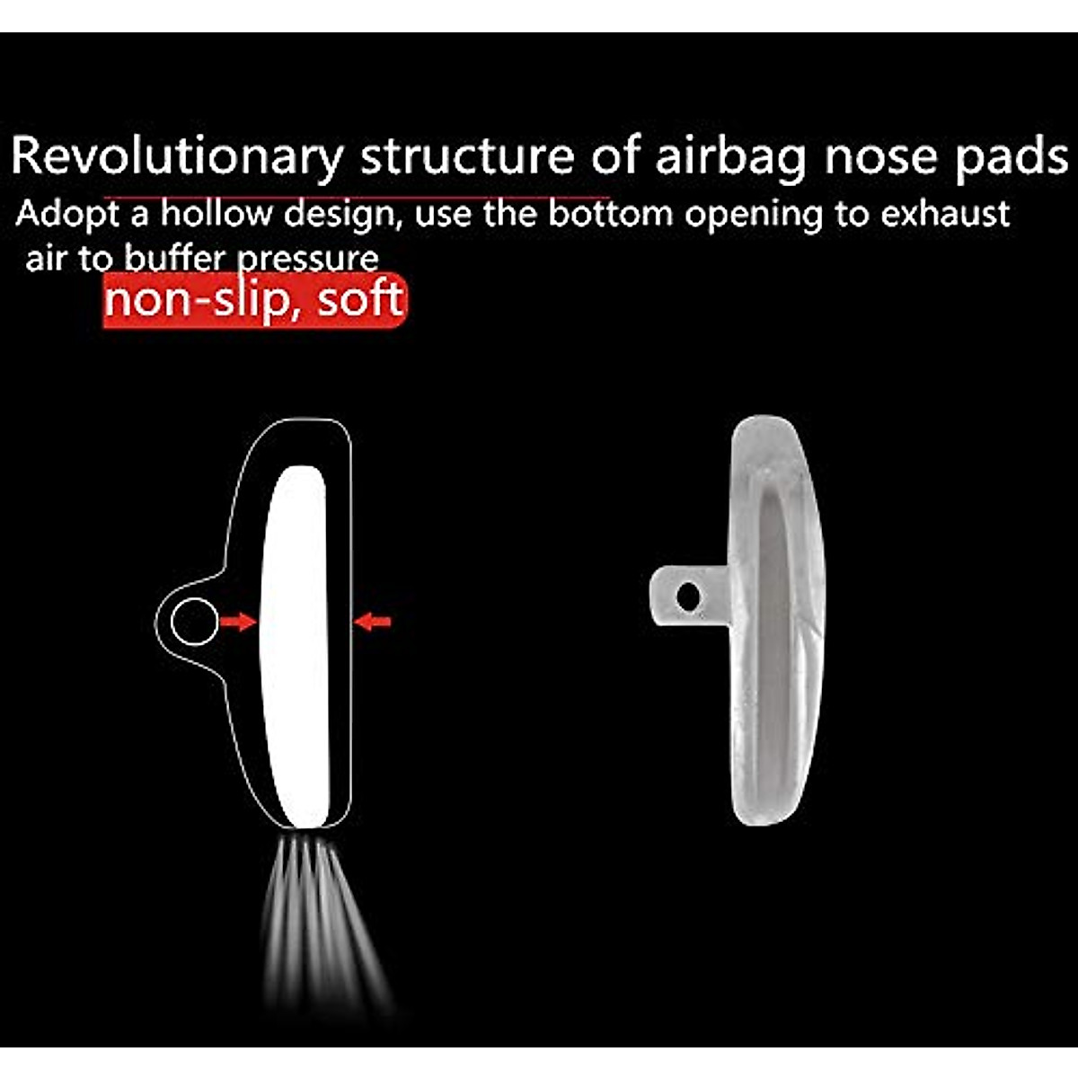 Eyeglasses Nose Pads,Soft Silicone Screw-in Nose Pads Nose Piece for Eyeglassses Sunglasses for Oakley Conductor,Nosepads Repair Kits(14mm,5 Pairs)