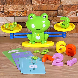miYou STEM Math Toy Educational Balance Game and Counting Frog Set for School Kids Years 3 4 5 6 7