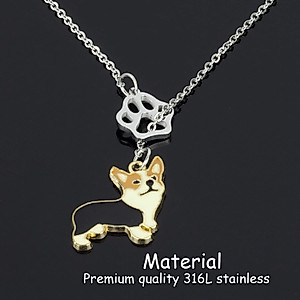 Kivosliviz Corgi Gifts Necklace for Women Corgi Mom Merchandise Corgi Dog Lovers Necklaces Stuff Corgis Charm Merch Jewelry Corgi Necklace