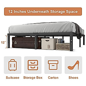 Umyder King Size Metal Bed Frame with Steel Slats Support,Sturdy and Durable No Box Spring Needed 14 Inch High Platform Bedframes Black Heavy Duty 3500lbs,Noise Free,Easy Assembly