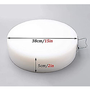 Large Round Plastic Cutting Board, 38cm/15 In Commercial Heavy Duty Cutting Meat Chopping Board, BPA Free, Kitchen Non Slip Thickened Chopping Board (Size : 38x5cm/15inx1.97 in)