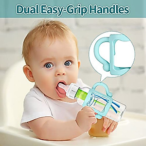 Bottle Handles for Dr Brown Narrow Baby Bottles, Baby Bottle Holder with Easy Grip Handles to Hold Their Own Bottle,Help Baby Transition from Bottle to Cup,BPA-Free Soft Silicone,Pack of 4