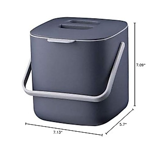 Litem Food Waste Basket Bin W/Handle 2.6L (Dark Gray)