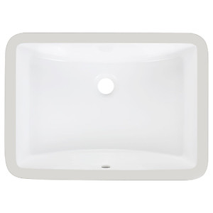 Enbol Bathroom Undermount Sink White Rectangular Ceramic Sink for Bathroom with Overflow - ECU1812 Exterior: 20 5/8" x 14 6/8" x 8 1/8"