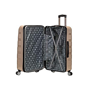 Rockland Melbourne Hardside Expandable Spinner Wheel Luggage, Champagne, 3-Piece Set (20/24/28)