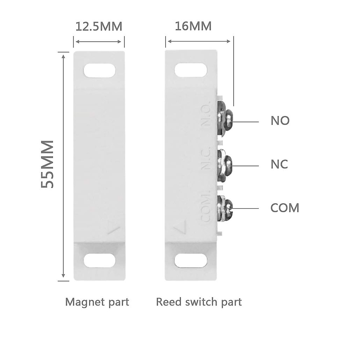 10 Sets Pack of NO&NC Magnetic Door Contacts Alarm Reed Switch Sensor