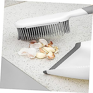 Healeved 2 Pcs Set Household Multifunctional Cleaning Brush Multi-use Cleaning Mini Broom Dust Pan and Brush Tiny Broom Dustpan Mini Dust Pan Broom Dustpan Cleaner Desktop Broom White