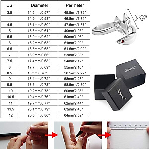 JEWME 925 Sterling Silver Women Fox Tail Rings Fine Jewelry Open Zirconia 7-8.5