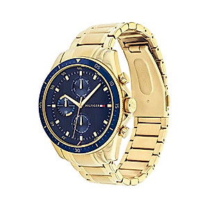Tommy Hilfiger Men's Qtz Multifunction Stainless Steel and Bracelet Casual Watch, Color: Gold (Model: 1791834)