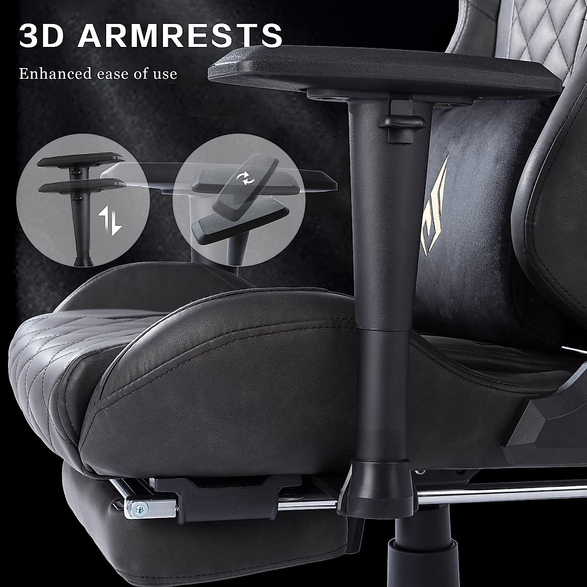 symino Gaming Chair Ergonomic Office Chair Racing Style Computer Chair with 3D Armrest, Vintage Style PU Leather PC Chair with Footrest (Brown)