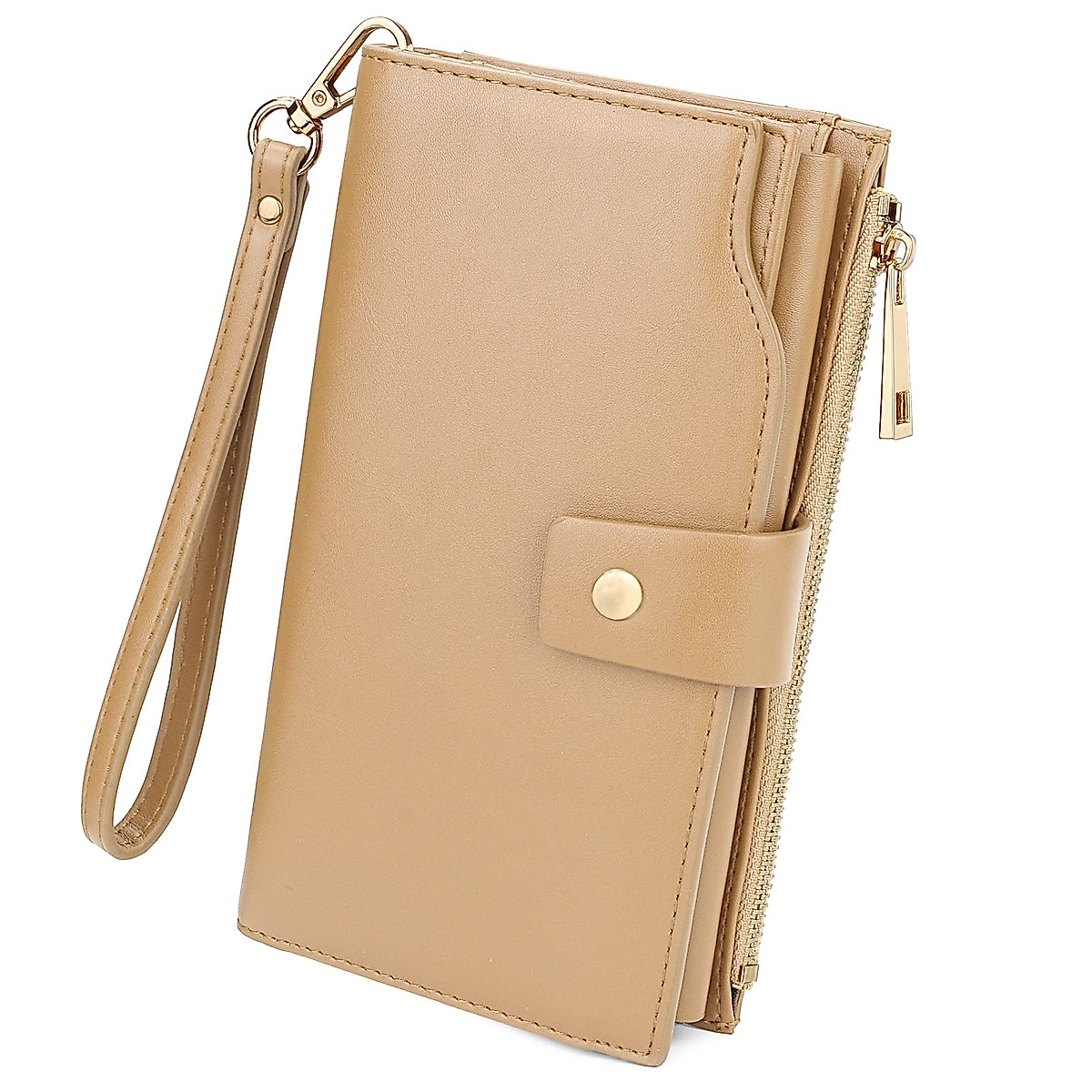 Uromee Wallet Women Vegan Leather Large Ladies Wristlet Purse Card Holder Organizer Clutch Zipper Pocket