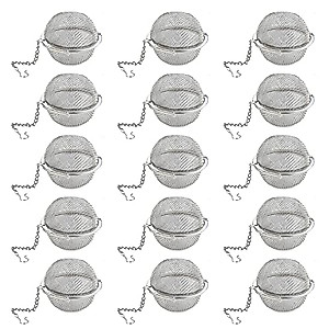 Loose Leaf Tea Steeper,15Pcs Tea Ball Infusers for Loose Tea,Extra Fine Mesh Tea Strainer Tea Diffusers,Stainless Steel Tea Filter for Brew Leaf Tea Flavoring Herbal Spices Seasonings