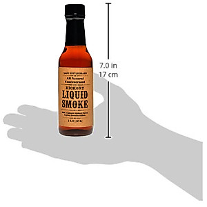 Lazy Kettle Brand All Natural Liquid Smoke | Perfect for Flavoring Meat | Hickory | Used to Flavor Beef Jerky, Steak, Fish, Cheese, Sauces and More | 5 Oz Each