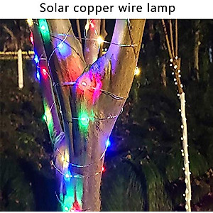 pengxian Outdoor Solar String Lights-LED Lights-Copper Wire lights-20 Meters 200 Lights-8 Lighting Modes-Waterproof-Christmas-Decoration-Garden-Festival-Wedding (Yellow)
