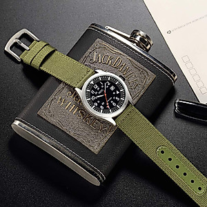 Infantry Black Military Analog Wrist Watch for Men, Mens Army Field Tactical Sport Watches Work Watch, Waterproof Outdoor Casual Quartz Wristwatch,5ATM Waterproof