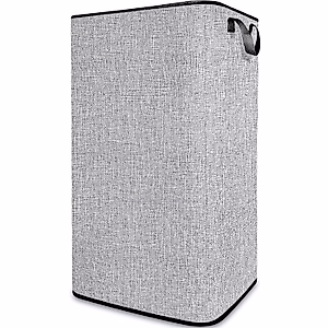 Large Laundry Hamper 84L, 24.5" Tall Collapsible Laundry Hamper with Sturdy Handles, Rectangular Dirty Clothes Hamper for Bathroom Bedroom, Durable Storage Basket for Clothes Toys (Bag Not Include)