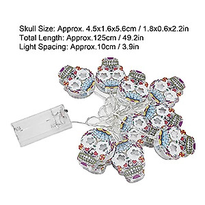 Yivibe Halloween String Lamp, Flexible Battery Operated Lightweight LED String Light for Courtyard for Garden for Home