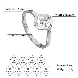 SIPURIS Lotus Flower Om Ohm Aum Symbol Ring Yoga Adjustable Open Rings Promise Rings Flower of Life Filigree Band Finger Ring Jewelry Gifts for Women Men