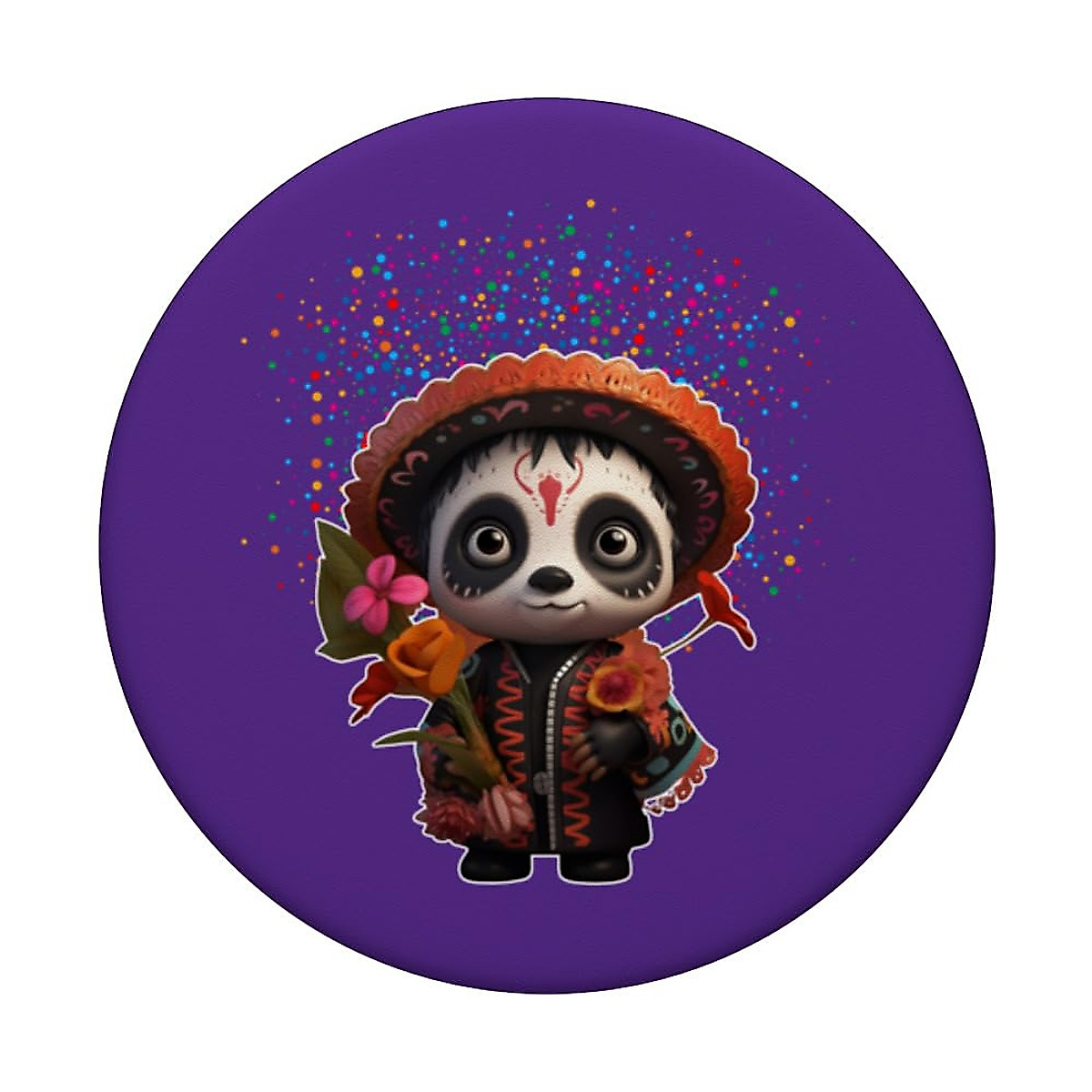 Cute Baby Panda Sugar Skull Dia de los Muertos Calaverita PopSockets Swappable PopGrip