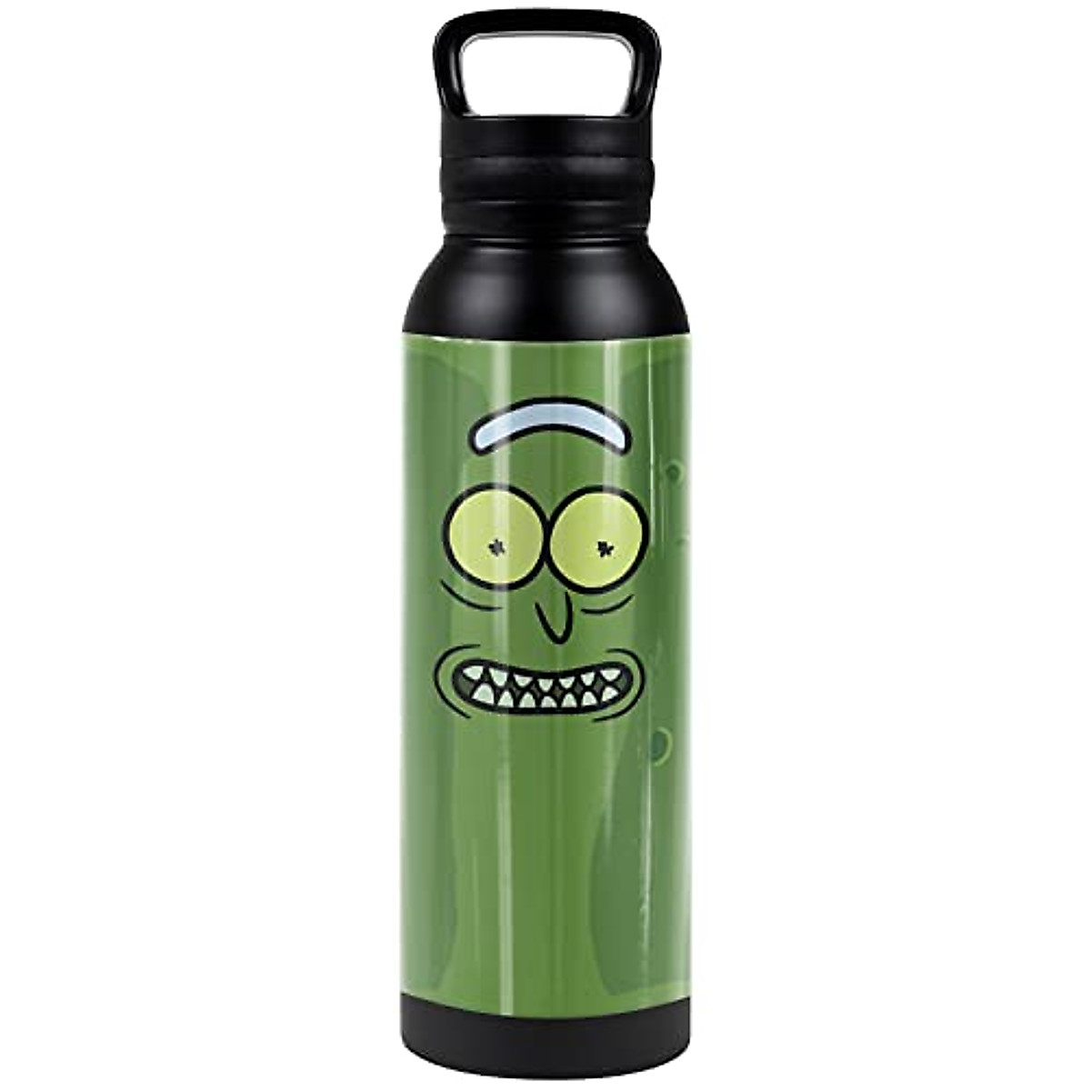 Rick And Morty OFFICIAL I'm Pickle Rick 24 oz Insulated Canteen Water Bottle, Leak Resistant, Vacuum Insulated Stainless Steel with Loop Cap, Black