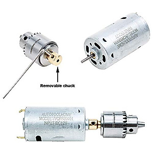 AUTOTOOLHOME Mini DC 12V Electric Hand Drill Motor PCB & Twist Drills Set 1/88-1/6 inch JT0 Chuck Jewelry Craft Drill Kit