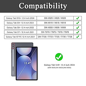 Soke Case for Samsung Galaxy Tab S10 Plus/Tab S9 Plus/S8+/S7 FE/S7+ 12.4-inch with S Pen Holder, Shockproof Stand Folio Cover for Galaxy Tablet S10 2024 12.4", Dark Blue