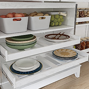 AIEGLE Kitchen Pantry Cabinet with Sliding Tray, 2 Door Freestanding Cupboard Storage Organizer with Drawers, Wine & Seasoning Rack, White 68.9" Tall