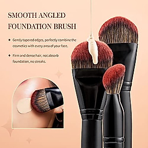 Jessup Makeup Brushes Set Premium Synthetic Powder Foundation Highlight Concealer Eyeshadow Blending Eyebrow Liner Spoolie Brush Set Black 21pcs T271