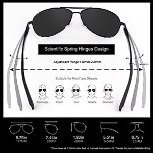 GQUEEN Classic Military Style Pilot Polarized Sunglasses Spring Hinges Al-Mg for Mens Womens MOS1