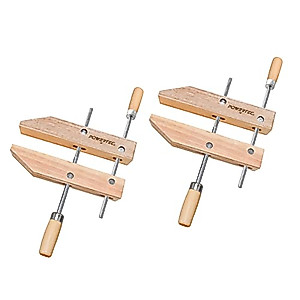 POWERTEC 71524 Wooden Handscrew Clamp – 10 Inch | Hand Screw Clamps for Woodworking, 2PK