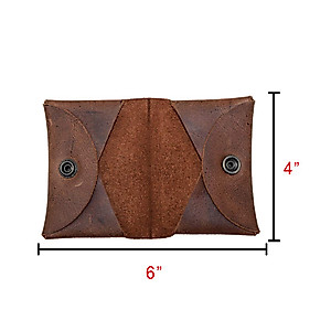 Hide & Drink, Leather Multi Card Holder, Holds Up to 8 Cards/Folded Bills/Pouch/Case/Organizer, Handmade :: Bourbon Brown