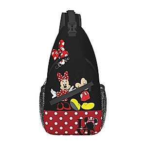 Grehge ute Anime Cartoon Sling Bag Crossbody Backpack Shoulder Bag Lightweight Waterproof Chest Bag For Sports Outdoor Trave -F17