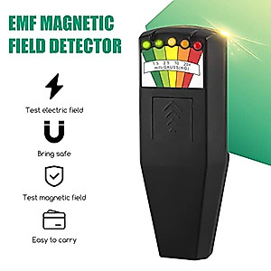 Handheld LED EMF Meter Magnetic Field Detector Ghost Hunting Paranormal Equipment Detector Portable EMF Reader Tester for Home EMF Inspections, Office & Outdoor Ghost Field Monitor Counter