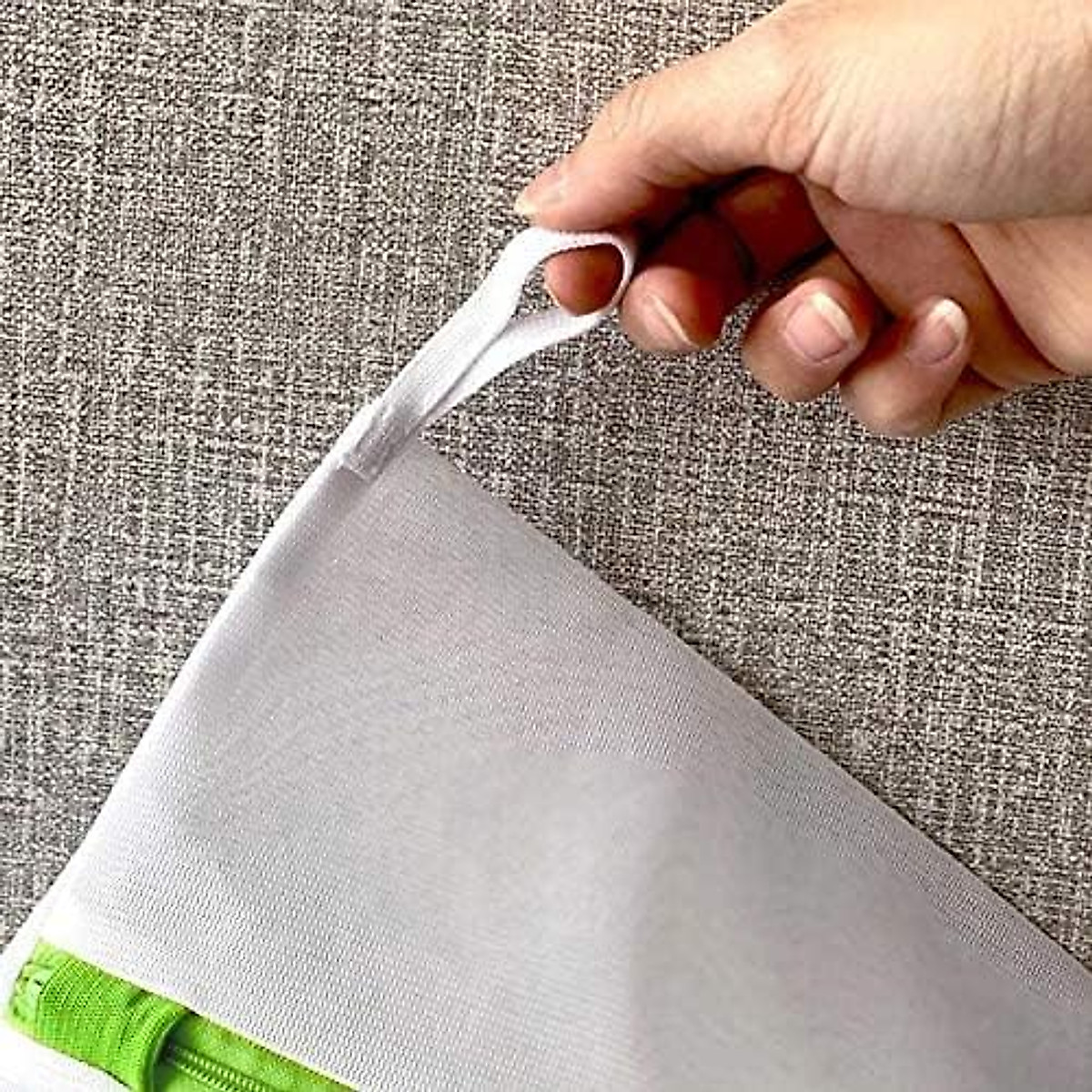 Heritage Park Fine Mesh Laundry Bags - Micro Mesh for Safely Washing Delicates - Gusseted Bottom for Extra Space, Hidden Zipper, and Convenient Hanging Loop - Pack of 2 Small (15" x 18")