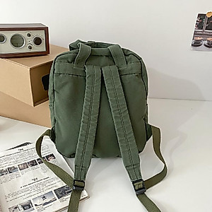 MaxxCloud Vintage Canvas Backpack Daypack Tote Satchel Hiking Knapsack Travel Backpack Handbag Purse Rucksack(583 Olive)