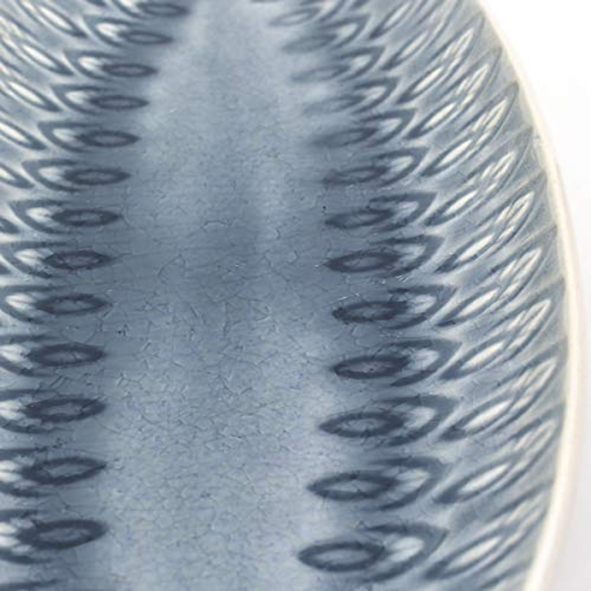 Euro Ceramica Peacock Collection Crackleglaze Serveware Trays/Platters/Dinner Appetizer Dessert Plate, 13" Oval, Grey