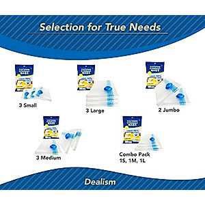 Vacuum Storage Bags 3 Pack Large Vacuum sealed bags for Clothes 3 Large (32x24“) Premium Reusable Space Saving storage bags for comforters and blankets (3, Large)