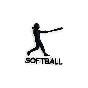 lovinglove Sports Shoe Charms for Clog Shoe Decoration,Baseball Volleyball Softball Soccer Football Basketball Hockey Shoe Charms Accessories Pack for Boy Girl Women Men (softball 14)