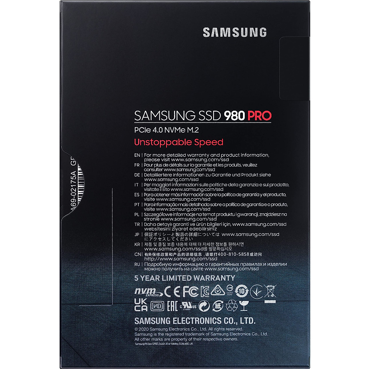 Samsung 980 PRO 2TB PCIe SSD - 7,000 MB/s 4.0 x 4 M.2 NVMe Gen4 Internal Gaming Solid State Drive with V-NAND Technology for Laptops Desktops and Crypto Chia Mining - MZ-V8P2T0B/AM