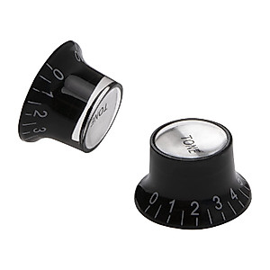 Yootones 6Pcs Speed Control Knobs Plastic Top Hat Style Knobs Compatible with Les Paul Electric Guitar Replacement (Black)