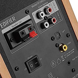 Edifier R1280DBs Active Bluetooth Bookshelf Speakers - Optical Input - 2.0 Wireless Studio Monitor Speaker - 42W RMS with Subwoofer Line Out - Wood Grain