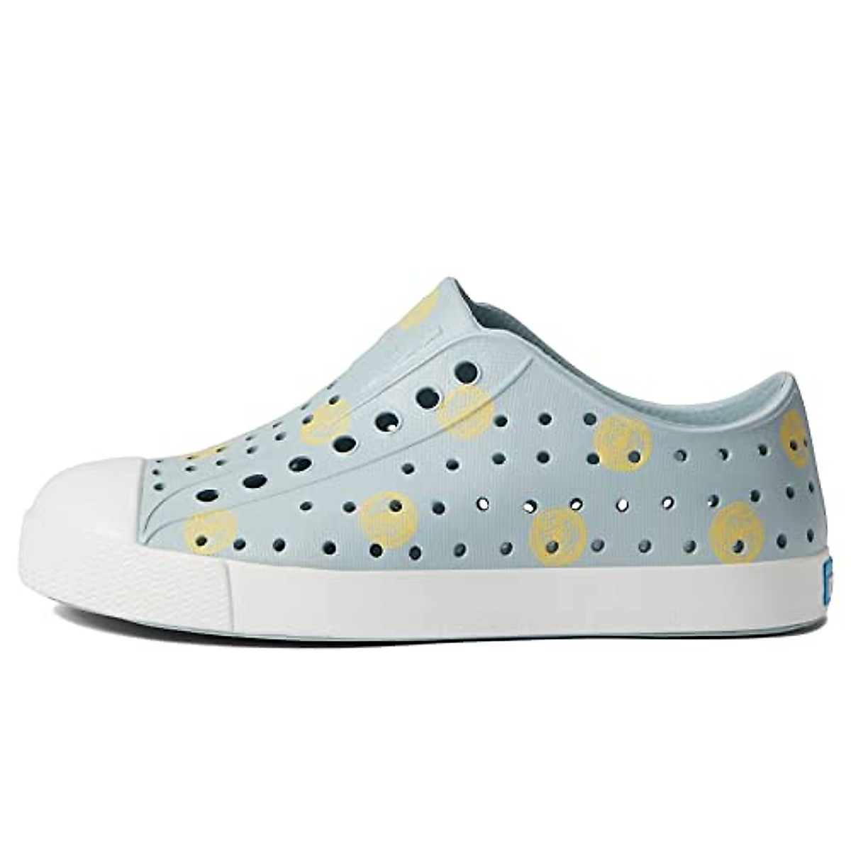 Native Shoes Girl's Jefferson Print (Little Kid/Big Kid) Skip Blue/Shell White/Gone Bananas Scribble Dots 11 Little Kid M