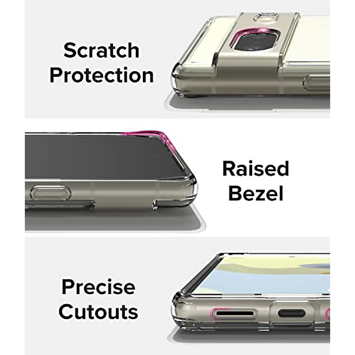 Ringke Fusion [Anti-Fingerprint Technology] Compatible with Google Pixel 7 Case 5G, Protective Sturdy Back Shockproof TPU Bumper Translucent Smudge Proof Cover for Women, Men - Matte Clear