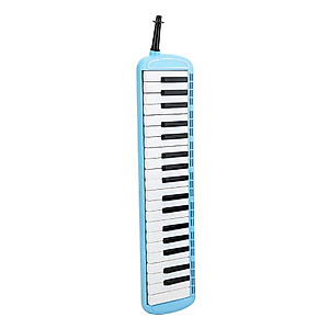 37 Keys Piano- Melodica Long Tube Melodica with Key Stickers Double Mouthpieces Tubes Carrying Bag for Kids Beginners Adults Gift (Blue)
