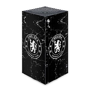 Head Case Designs Officially Licensed Chelsea Football Club Black Marble Mixed Logo Vinyl Sticker Gaming Skin Decal Cover Compatible With Xbox Series X Console